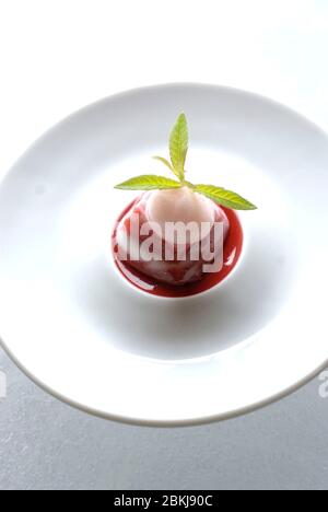 Raspberry lemon sorbet Stock Photo - Alamy