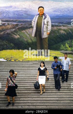 Kim Jong Il Painting, Pyongyang, North Korea Stock Photo - Alamy