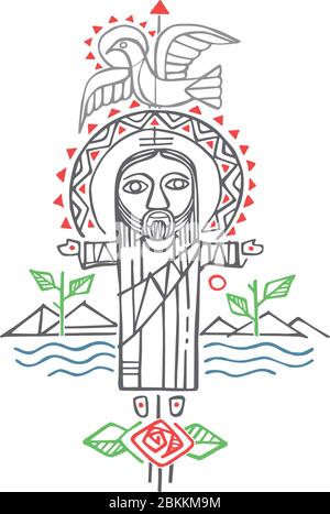 Jesus Open Arms Stock Vector Image & Art - Alamy