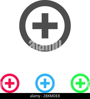 Medical assistance flat color icons with quadrant frames on white ...