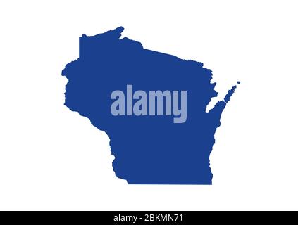 Wisconsin map. Borders of Wisconsin for your infographic. Vector us ...