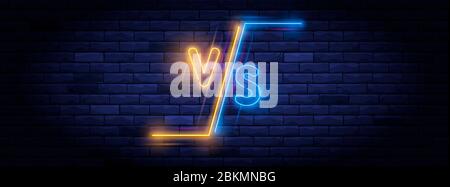 Illuminated neon versus screen design Stock Photo - Alamy