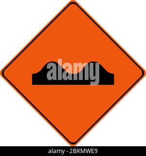 Yellow warning sign with road bumps symbol Stock Photo - Alamy