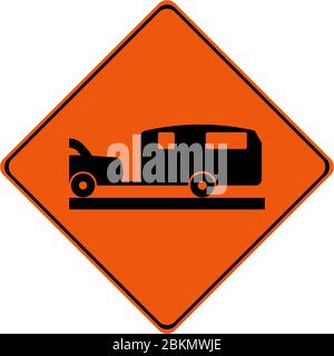 Warning sign with caravan symbol Stock Photo - Alamy