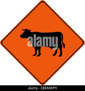 Cattle crossing road sign Stock Photo - Alamy