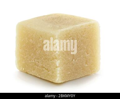 Traditional Christmas marzipan isolated on white background. copy space ...