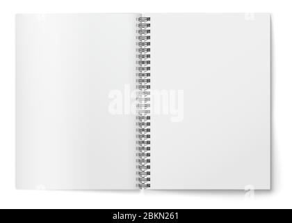 Realistic spiral notepad blank on transparent background. Vector Stock ...