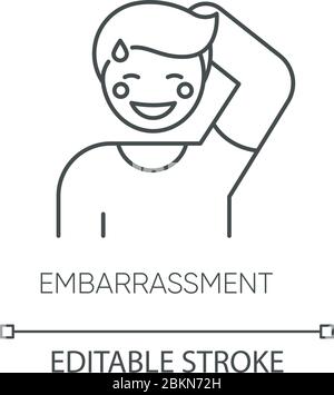 Embarrassment line icon concept. Embarrassment flat vector symbol, sign ...