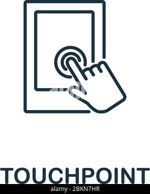 Touchpoint line icon. Click here sign. Continuous line with curl. Vector Stock Vector Image ...