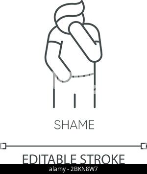 Flat design troubled face icon. Editable vector Stock Vector Image ...