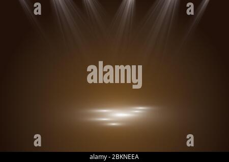 Collection of stage lighting, catwalk or platform, transparent effects ...