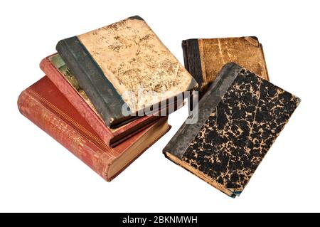 old antique books from scuffs and scratches Stock Photo - Alamy