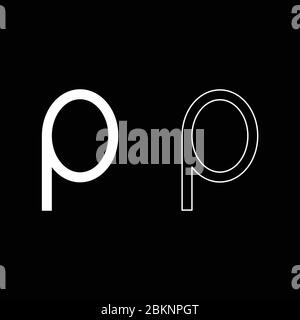 Rho greek symbol small letter lowercase font icon black color vector ...