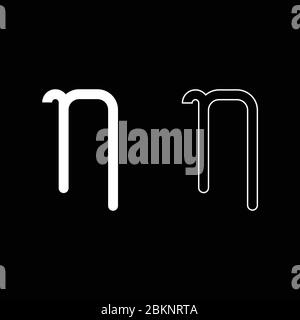 Eta greek symbol small letter lowercase font icon black color vector ...