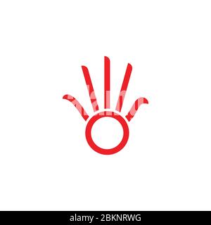 abstract hand palm circle linear symbol logo vector Stock Vector Image ...