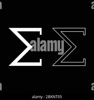 Sigma greek symbol capital letter uppercase font icon outline black ...