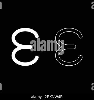 Epsilon greek symbol small letter lowercase font icon black color ...