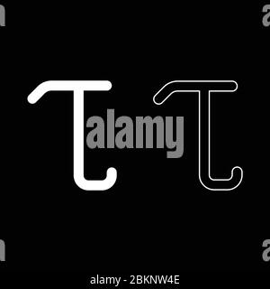 Tau greek symbol small letter lowercase font icon in circle round ...