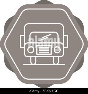 Beautiful school bus Vector line icon Stock Vector Image & Art - Alamy