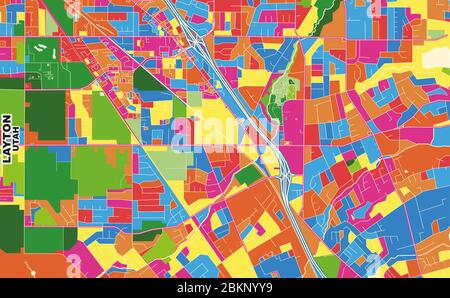 Colorful vector map of Layton, Utah, USA. Art Map template for ...