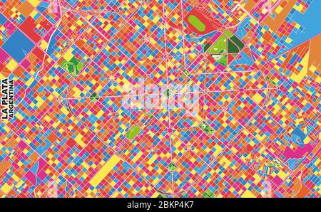 Detailed map of La Plata city, Argentina. Municipal administrative area ...