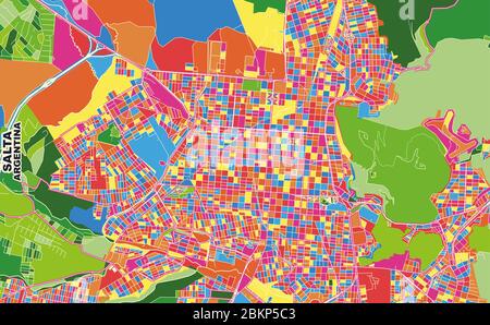 Salta Argentina City Map in Black and White Color in Retro Style ...