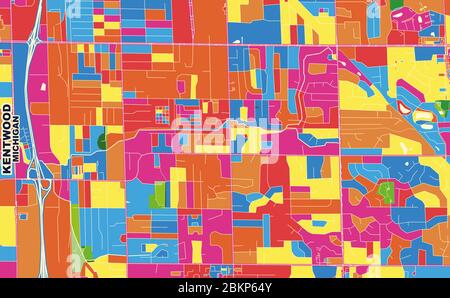 Michigan, United States. Simple vector map. State shape. Solid style ...