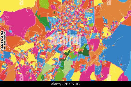 Modern City Map - Santa Ana California city of the USA with ...