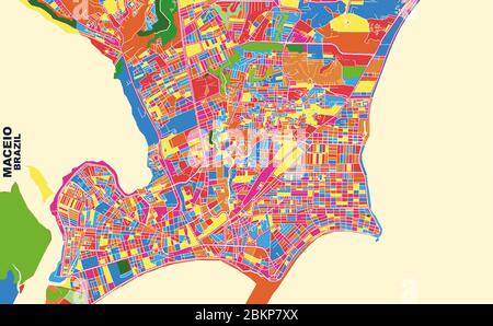 Maceio Brazil City Map in Retro Style in Golden Color. Outline Map ...