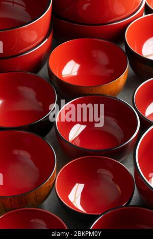 Collection of different traditional Japanese bowls Stock Photo - Alamy