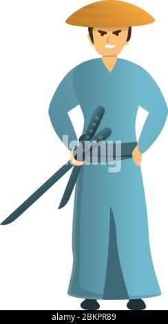 Traditional straw hat of Japanese samurai or Chinese farmer. National ...