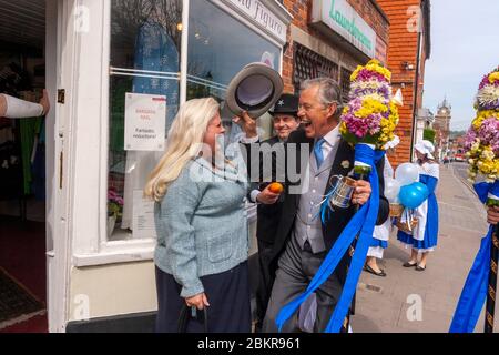 Tutti Man giving the traditional kiss, Tutti Day, traditional annual ...
