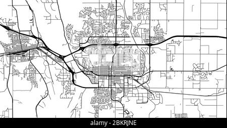 Urban vector city map of Bismarck, USA. North Dakota state capital ...