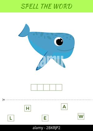 Spelling word scramble game for word whale illustration Stock Vector ...