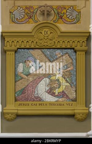 Via Dolorosa, third station, Jesus stumbles under the cross the first ...