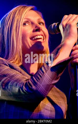 Sarah Cracknell, lead singer with the pop band St Etienne performs on ...