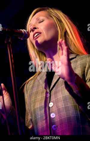 Sarah Cracknell of Saint Etienne performing on The Park stage at the ...