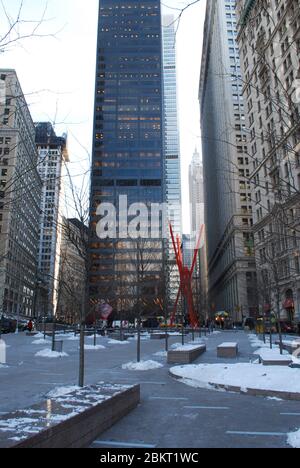 Looking up at the skyscrapers at 140 Broadway, Manhattan, New York City ...
