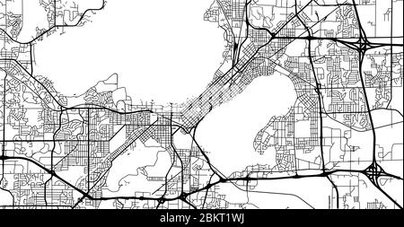 Urban vector city map of Madison, USA. Wisconsin state capital Stock ...