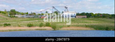 Panorama of a giant Ruston Bucyrus 1150BE walking dragline, which is a ...