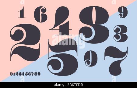 Number font. Font of numbers in classical french didot style Stock ...