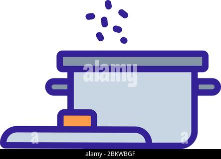 add salt to pan icon vector outline illustration Stock Vector Image ...