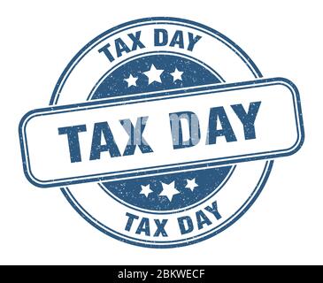 tax day stamp. tax day label. round grunge sign Stock Vector Image ...