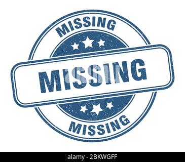 missing stamp. missing round sign. label on transparent background ...