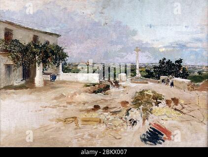 'La Cruz del Molino en Godella' by Ignacio Pinazo Camarlench depicts a ...