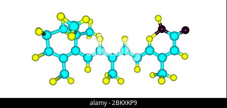 Isotretinoin acne treatment drug molecule. Known to be a teratogen ...