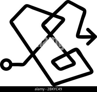 confusing route diagram icon vector outline illustration Stock Vector ...