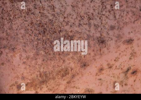 Bright rust stains texture paint showing through to rust underneath ...