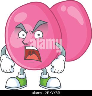 Streptococcus pyogenes cartoon character design with mad face. Vector ...