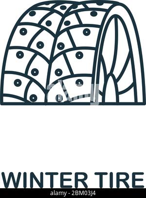 Winter Tire icon from winter collection. Simple line element Winter ...